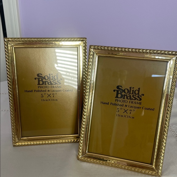 solid brass | Accents | Gold Photo Frame Set Holds 5x7 | Poshmark